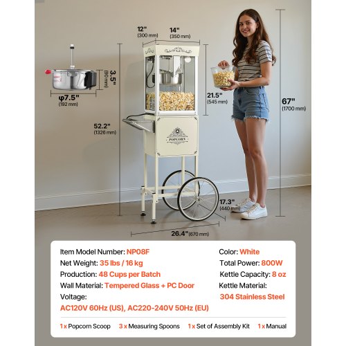 VEVOR Popcorn Machines - High Yield & Easy Operation