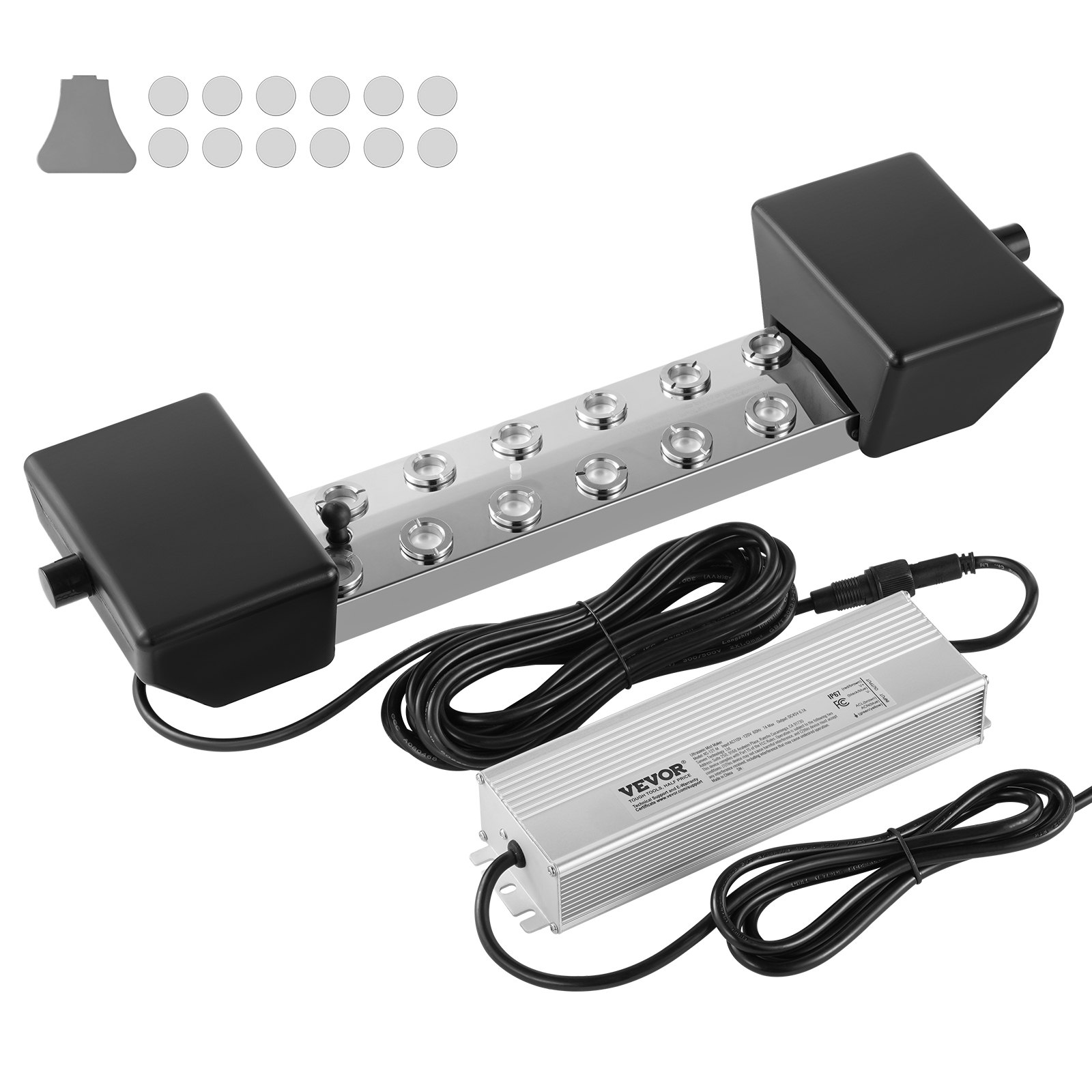 VEVOR 12 Head Ultrasonic Mist Maker 9000mL/H Ultrasonic Fogger IP67 ...