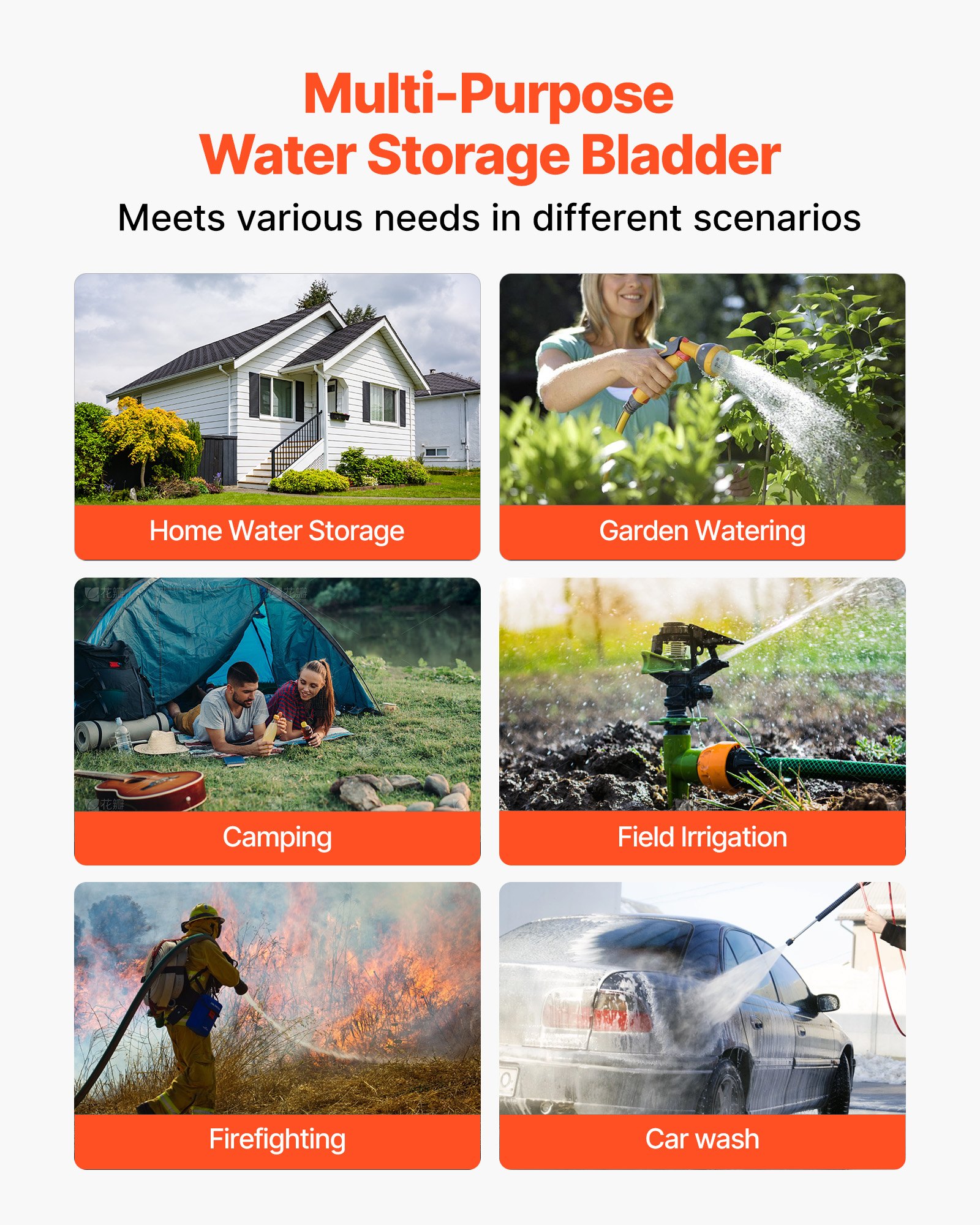 VEVOR Water Storage Bladder, 113L Water Storage Container Tank, 1000D ...