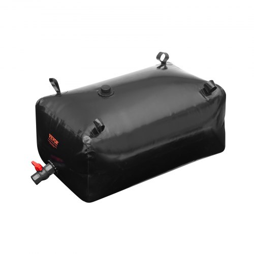 VEVOR Portable Water Storage Bladder 63.4 Gal PVC Collapsible Water Tank Black | VEVOR US