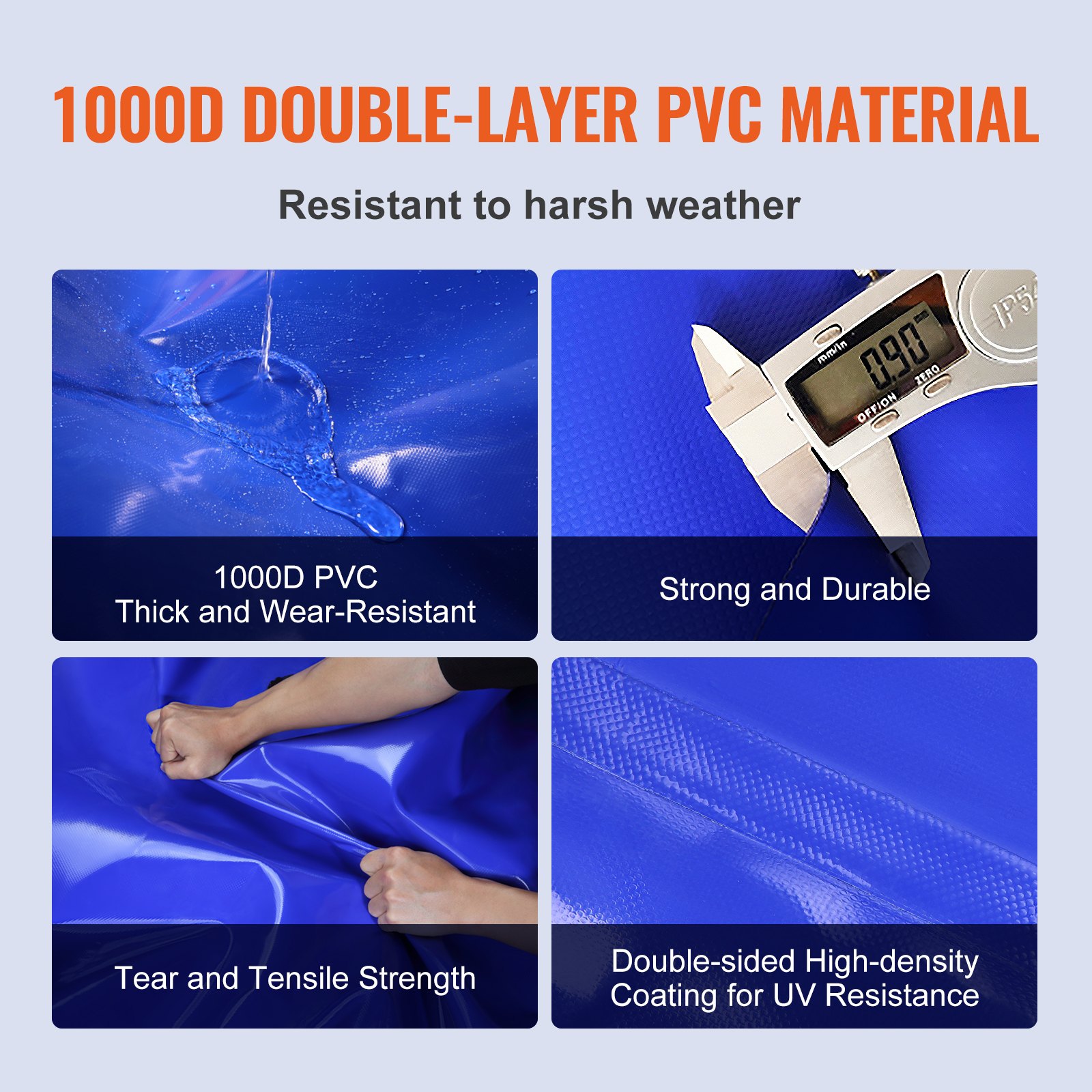 VEVOR 330L/87 Gallon Water Storage Bladder, RV Water Tank, 1000D Blue ...