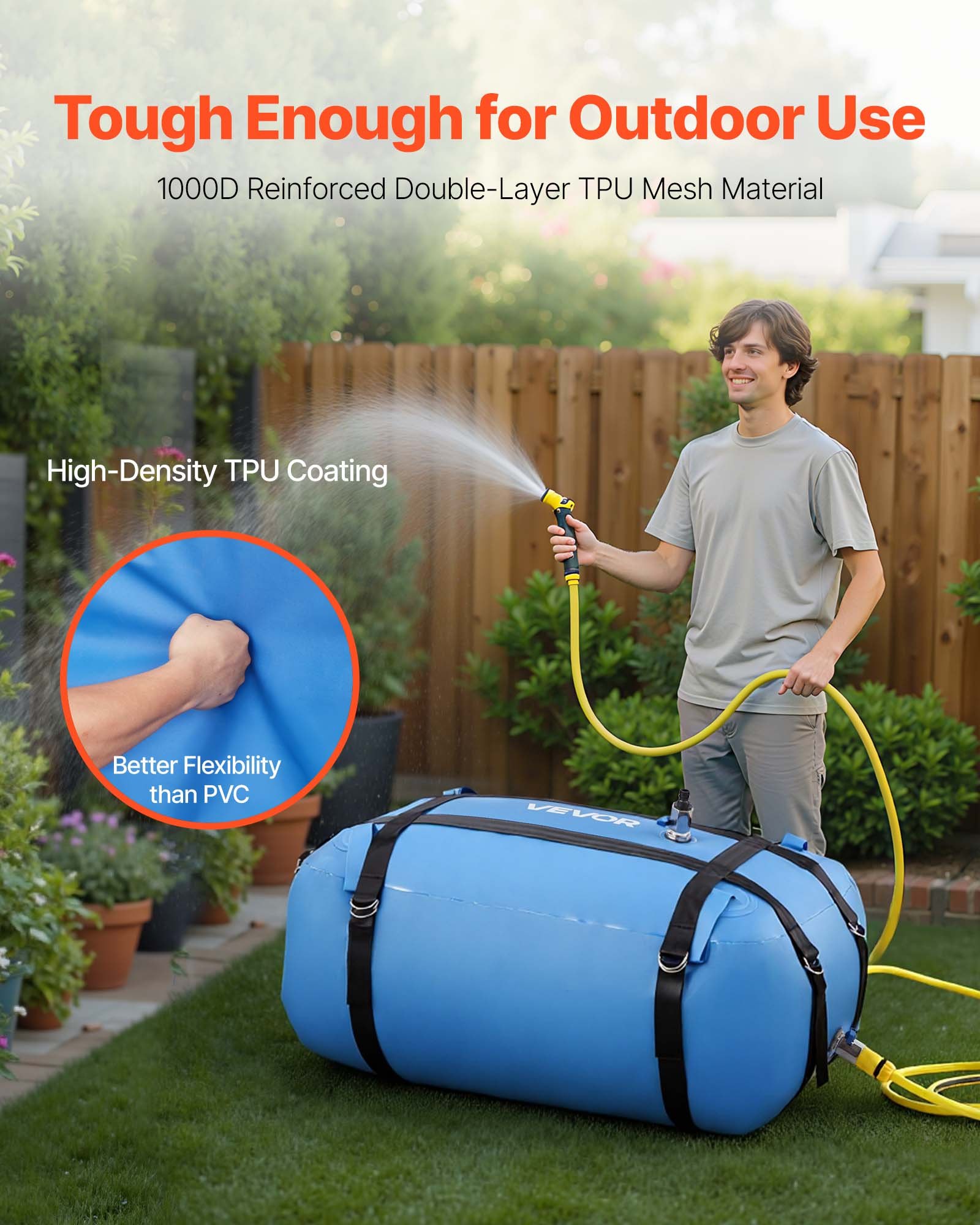 VEVOR Water Storage Bladder, 132L Large Capacity TPU Soft Water Bag ...