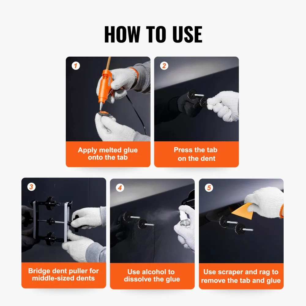 VEVOR 25 PCS Dent Repair Kit, Paintless Dent Removal Kit with Bridge ...