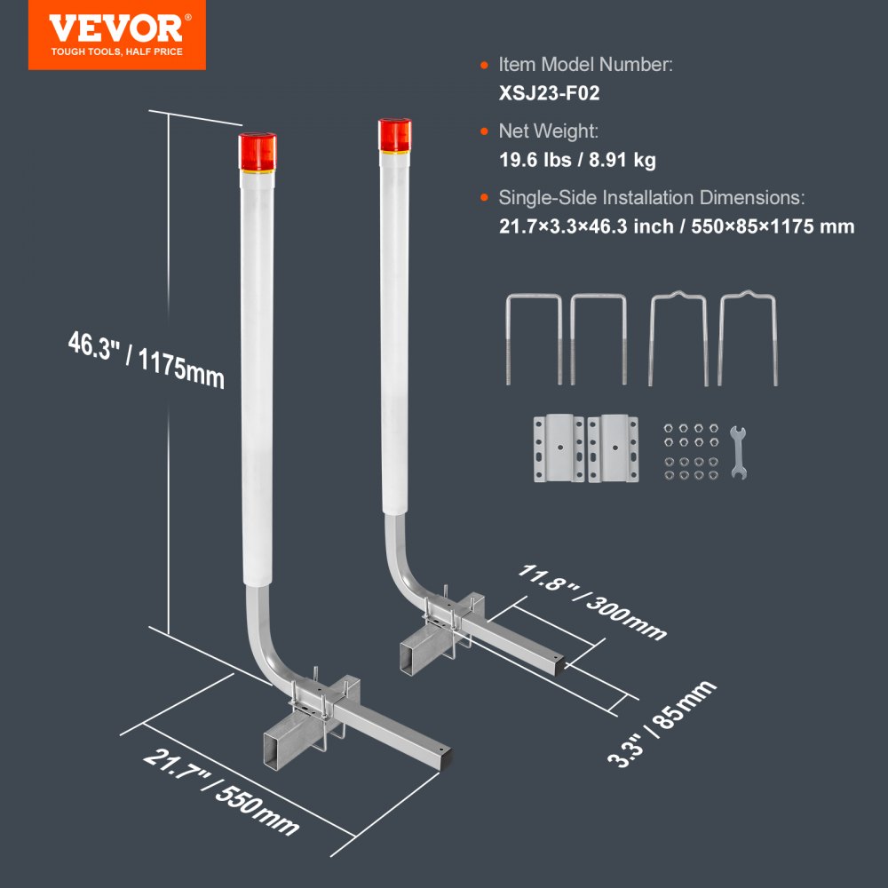 VEVOR Marine Trailer Guide Set, 46” LED Illuminated Guide Poles, Pair ...