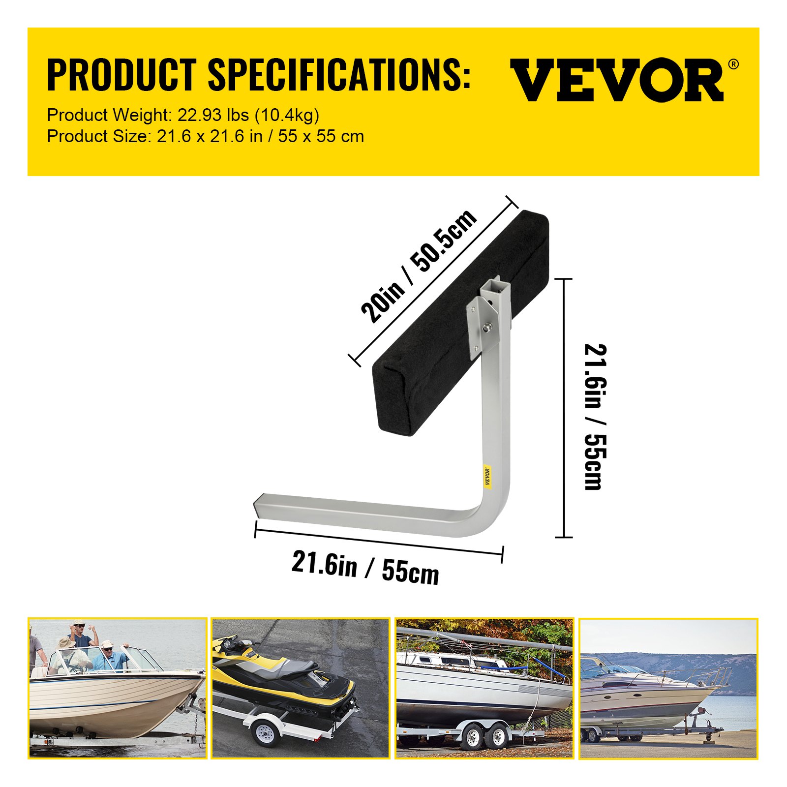 VEVOR Boat Trailer Guide on, 2PCS, Short Bunk Guide-Ons Steel Trailer ...