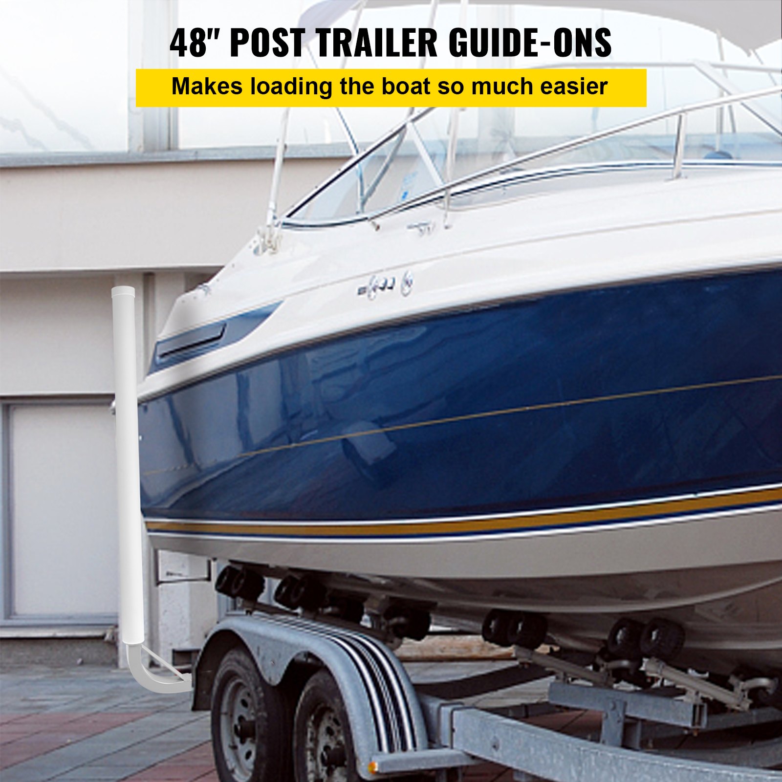 VEVOR Boat Trailer Guide-on, 48", 2PCS Rustproof Steel Trailer Post ...