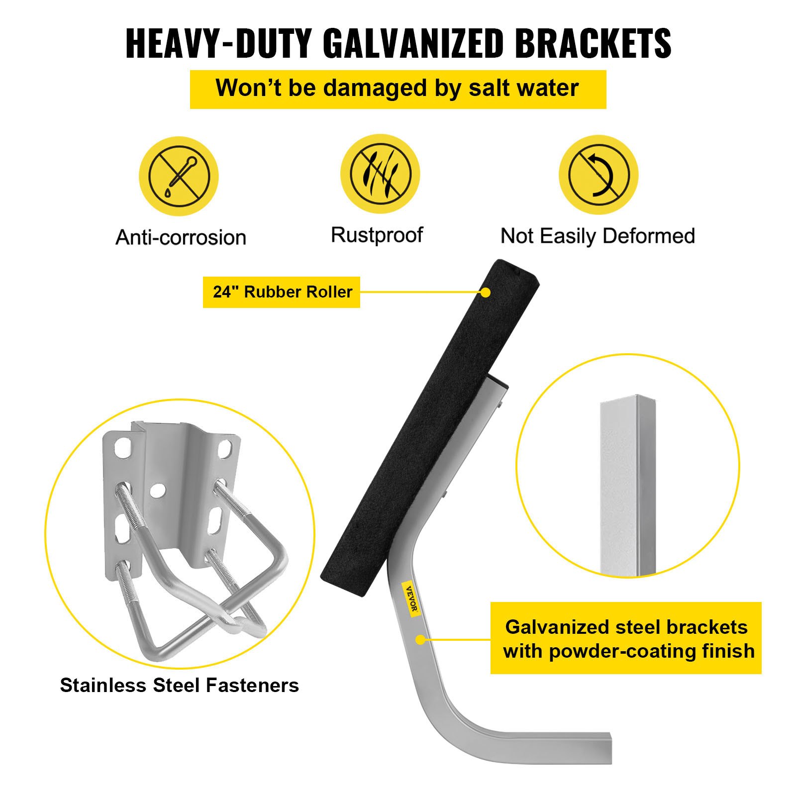 VEVOR Boat Trailer Guide on, 24\", One Pair Trailer Pontoon Bunk Board ...