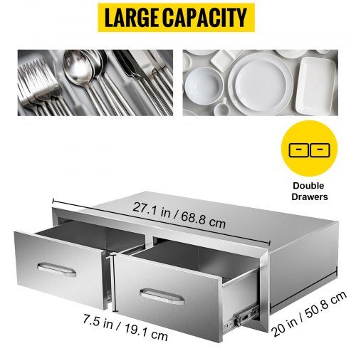 VEVOR Outdoor Kitchen Drawers - Durable & Spacious Storage
