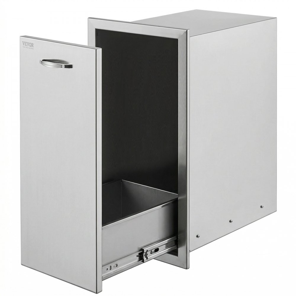 VEVOR Stainless Steel Trash Drawer Lower Sliding Rails Built-In Trash ...