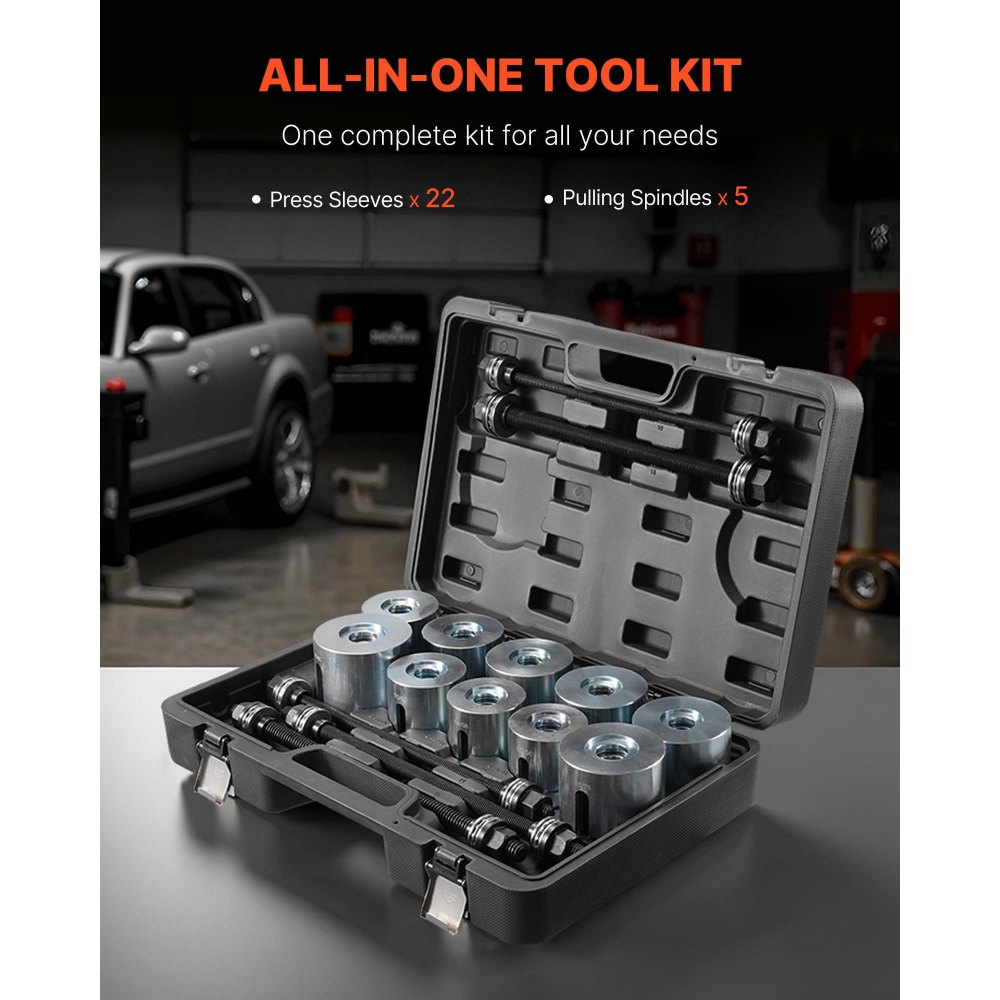 VEVOR Pull and Press Sleeve Kit, 27 PCS, Steel Bush Removal Insertion ...