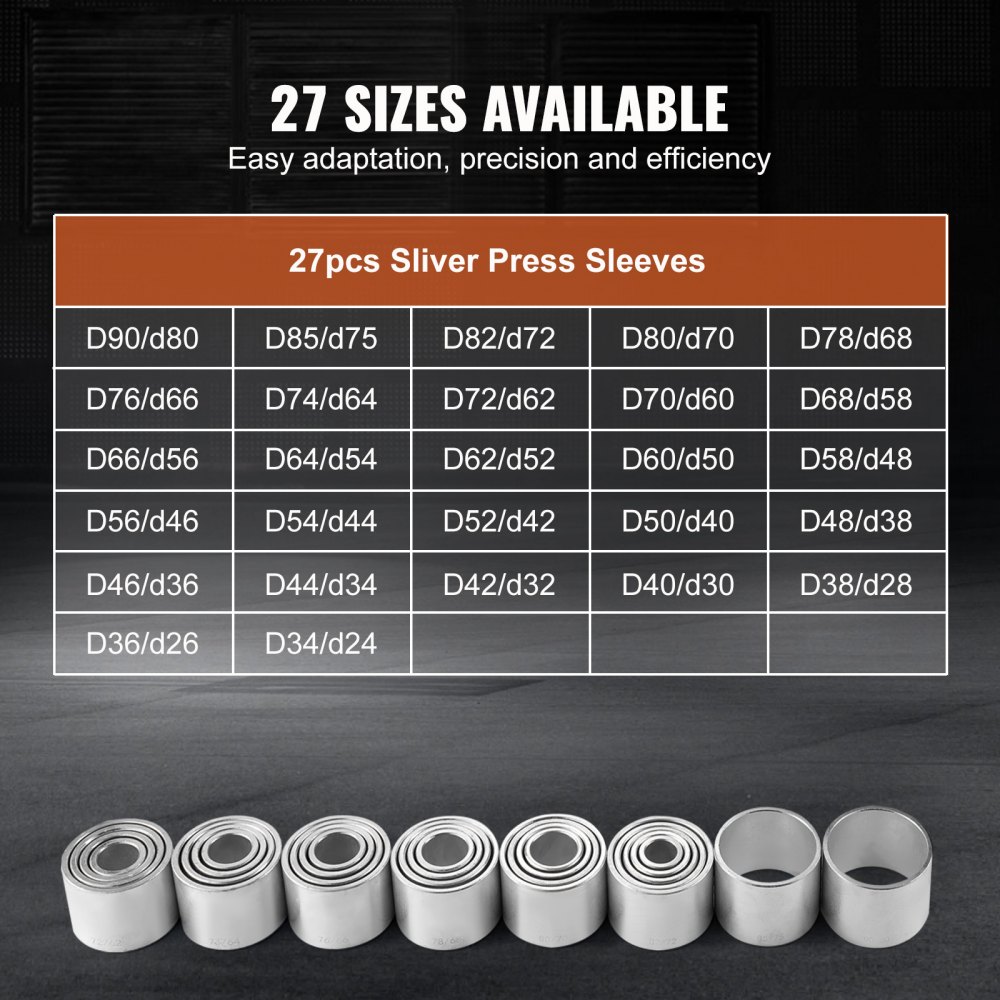 VEVOR 36 PCS Pull and Press Sleeve Kit Steel Bush Bearing Removal ...
