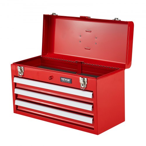 Tool Box 20.5-inch Portable Metal Tool Box with 3 Drawers Tool ...