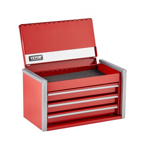 Tool Box 8.6-inch Portable Metal Tool Box 3 Drawers Tool Organizer Red ...