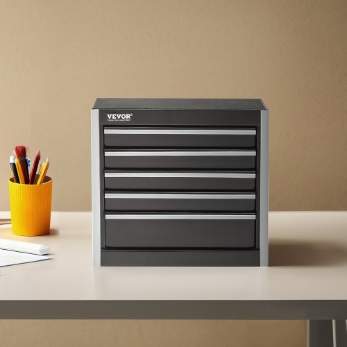 Tool Box 8.6-inch Portable Metal Tool Box with 5 Drawers Tool Organizer ...