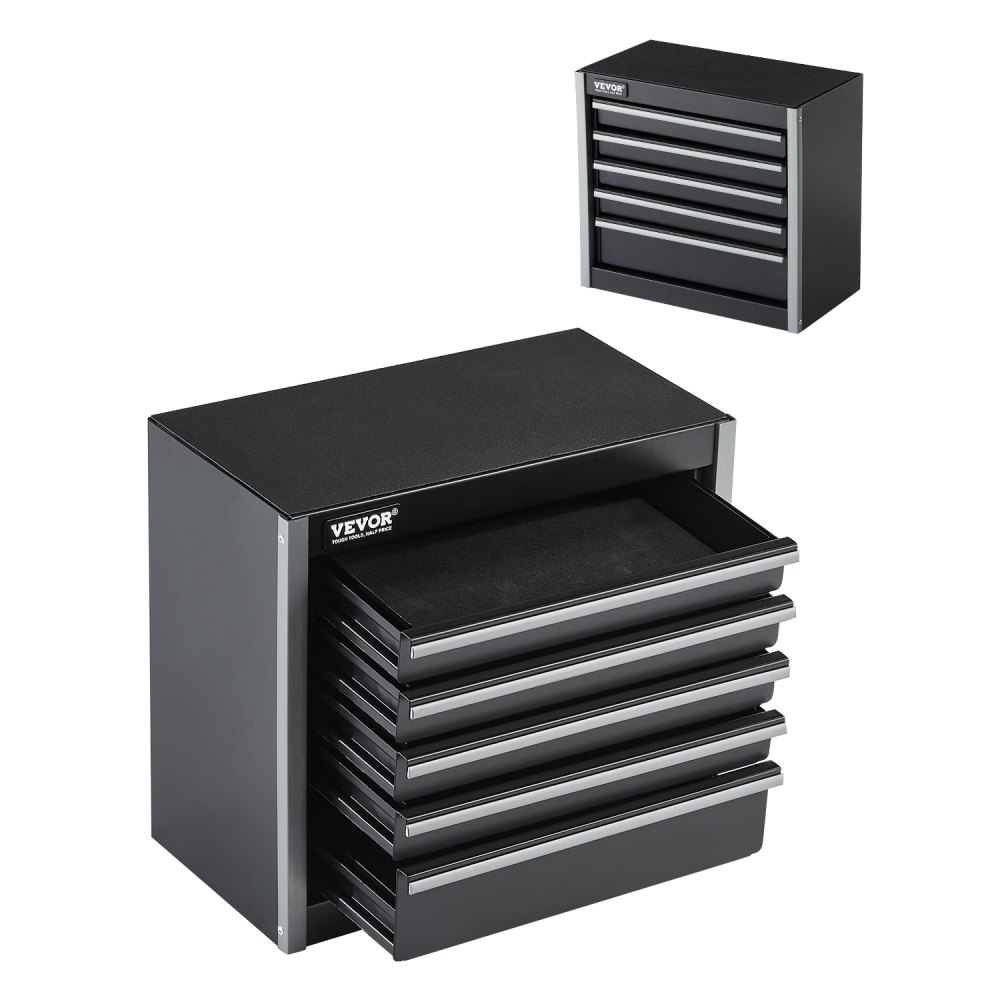 VEVOR Tool Box 8.6-inch Portable Metal Tool Box with 5 Drawers Tool ...