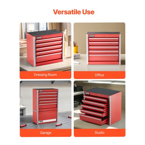 VEVOR Tool Box 8.6-inch Portable Metal Tool Box 5 Drawers Tool ...