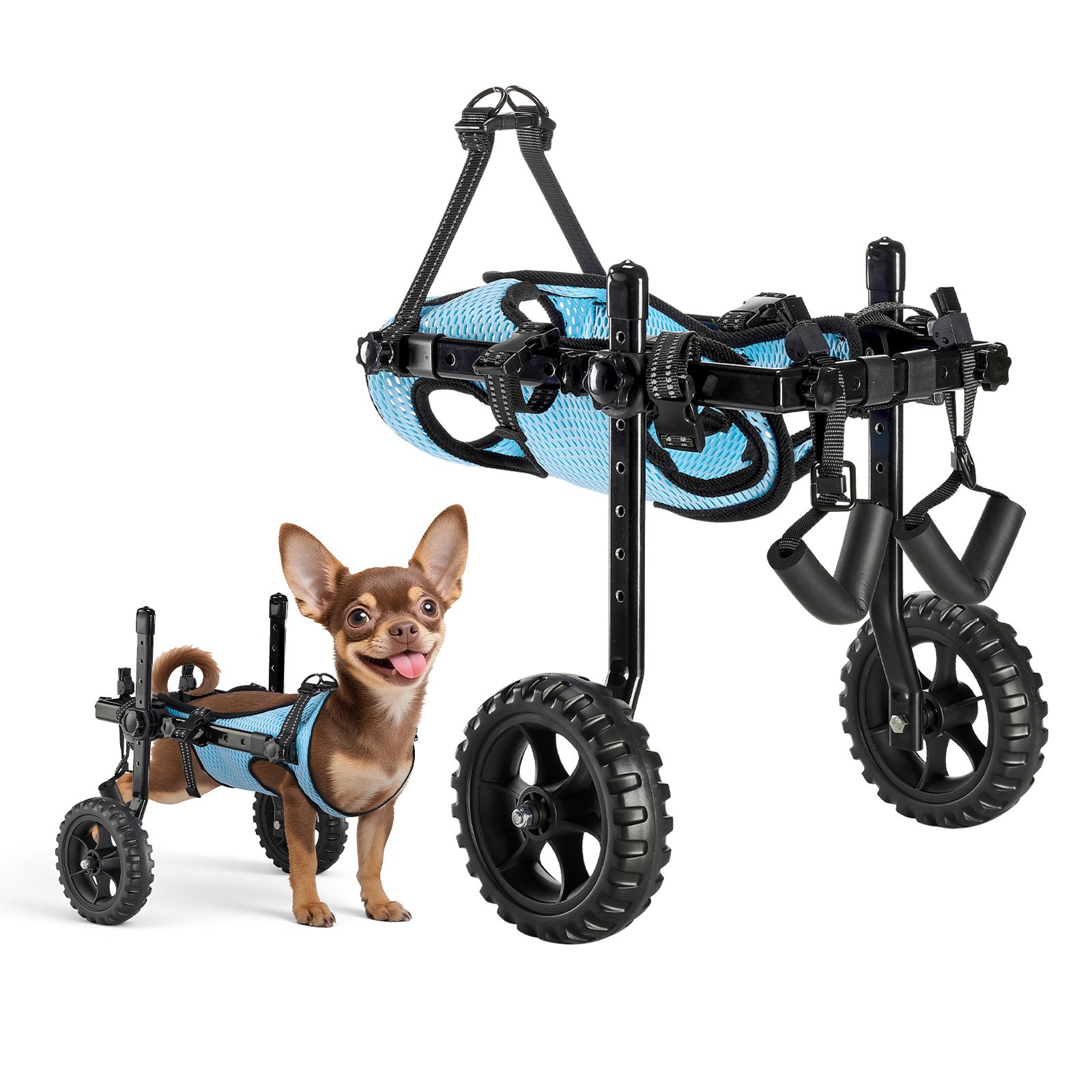 VEVOR Dog Wheelchair for Back Legs, Adjustable 2 Wheels Pet Wheelchair ...