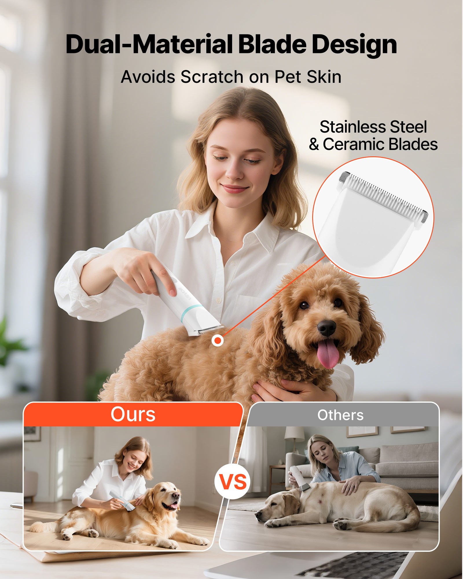 VEVOR Dog Clippers for Grooming, 4 in 1 Dog Grooming Kit, Low Noise ...