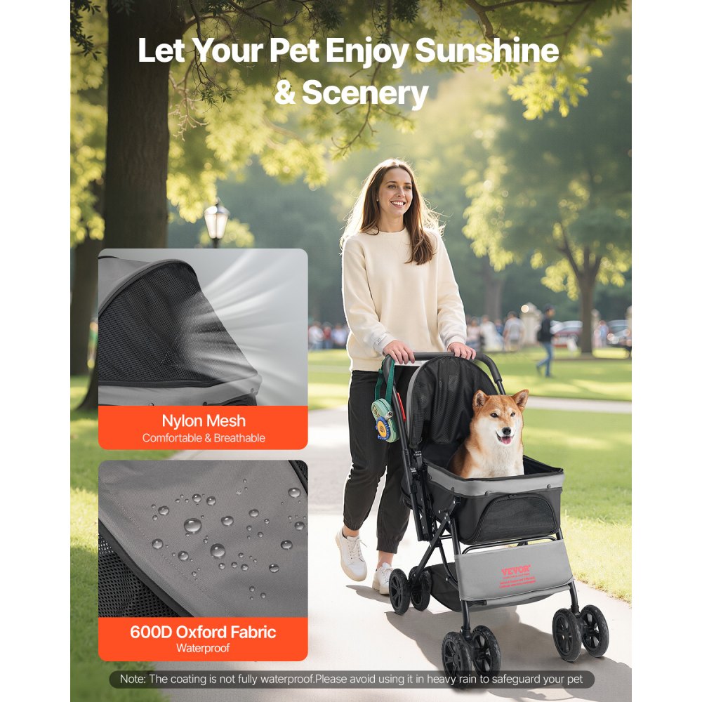 VEVOR Pet Stroller for Dogs – Foldable & Comfortable