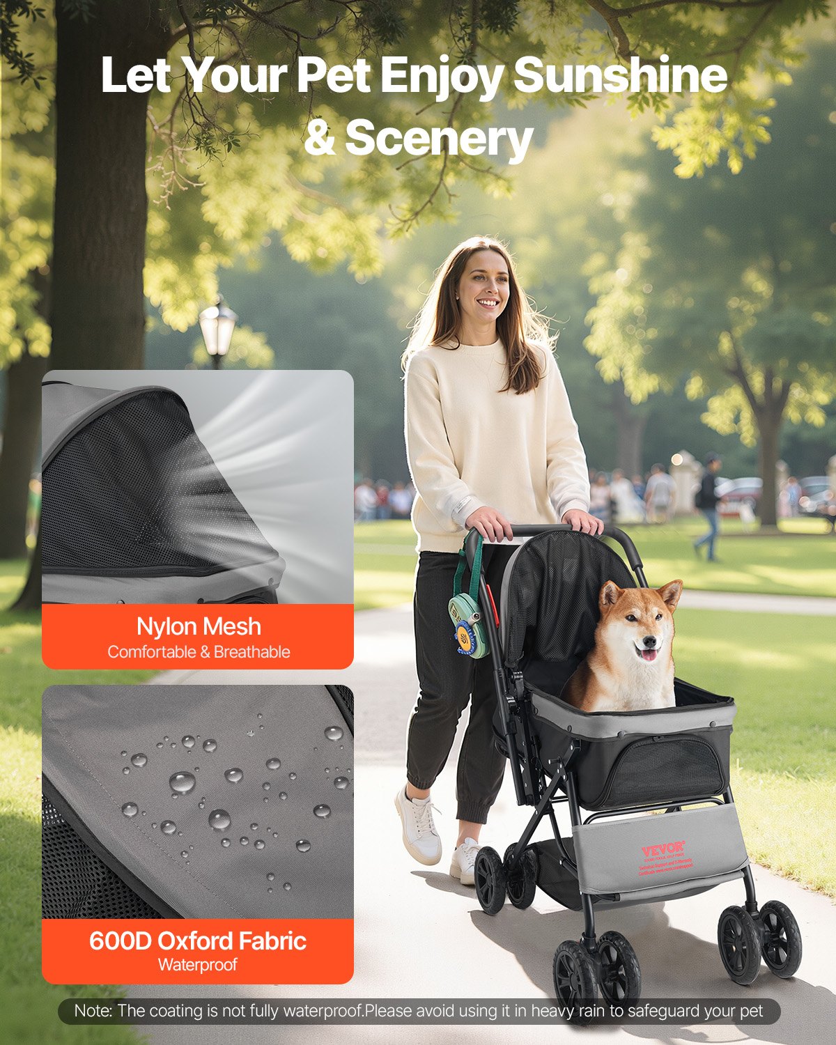 VEVOR Pet Stroller for Dogs – Foldable & Comfortable