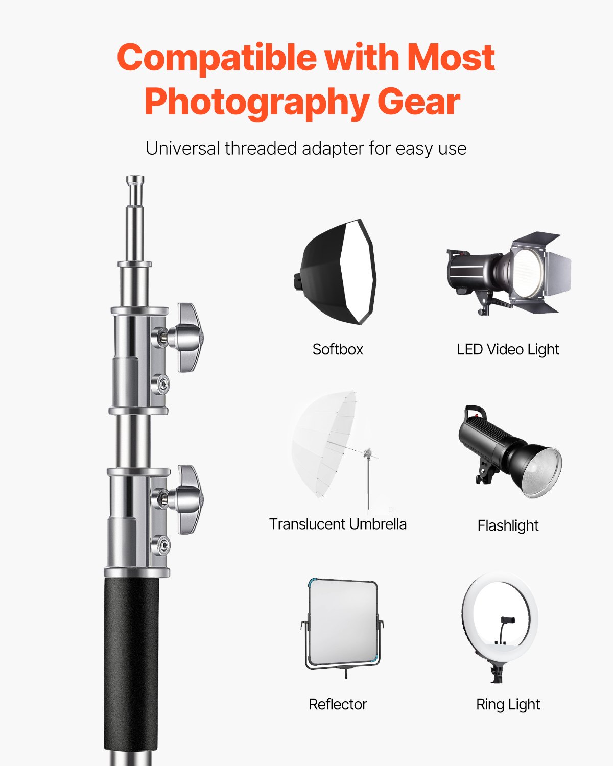 VEVOR Light Stand for Photography with 44 lbs Load Capacity