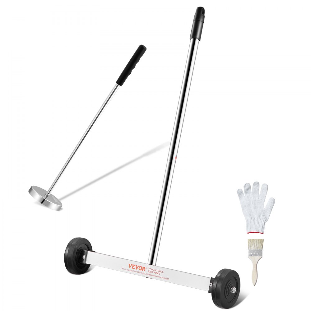 VEVOR 15-Inch Magnetic Sweeper with Wheels Telescoping Magnetic Pickup ...