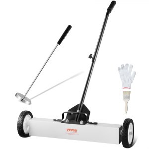 VEVOR 24-Inch Magnetic Sweeper with Wheels Telescoping Magnetic Pickup ...