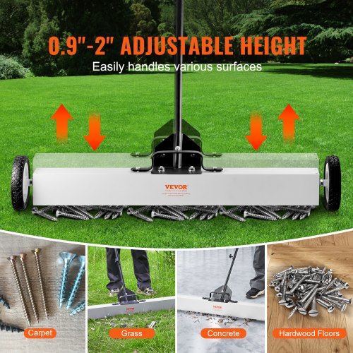 VEVOR 36-Inch Magnetic Sweeper with Wheels Telescoping Magnetic Pickup ...