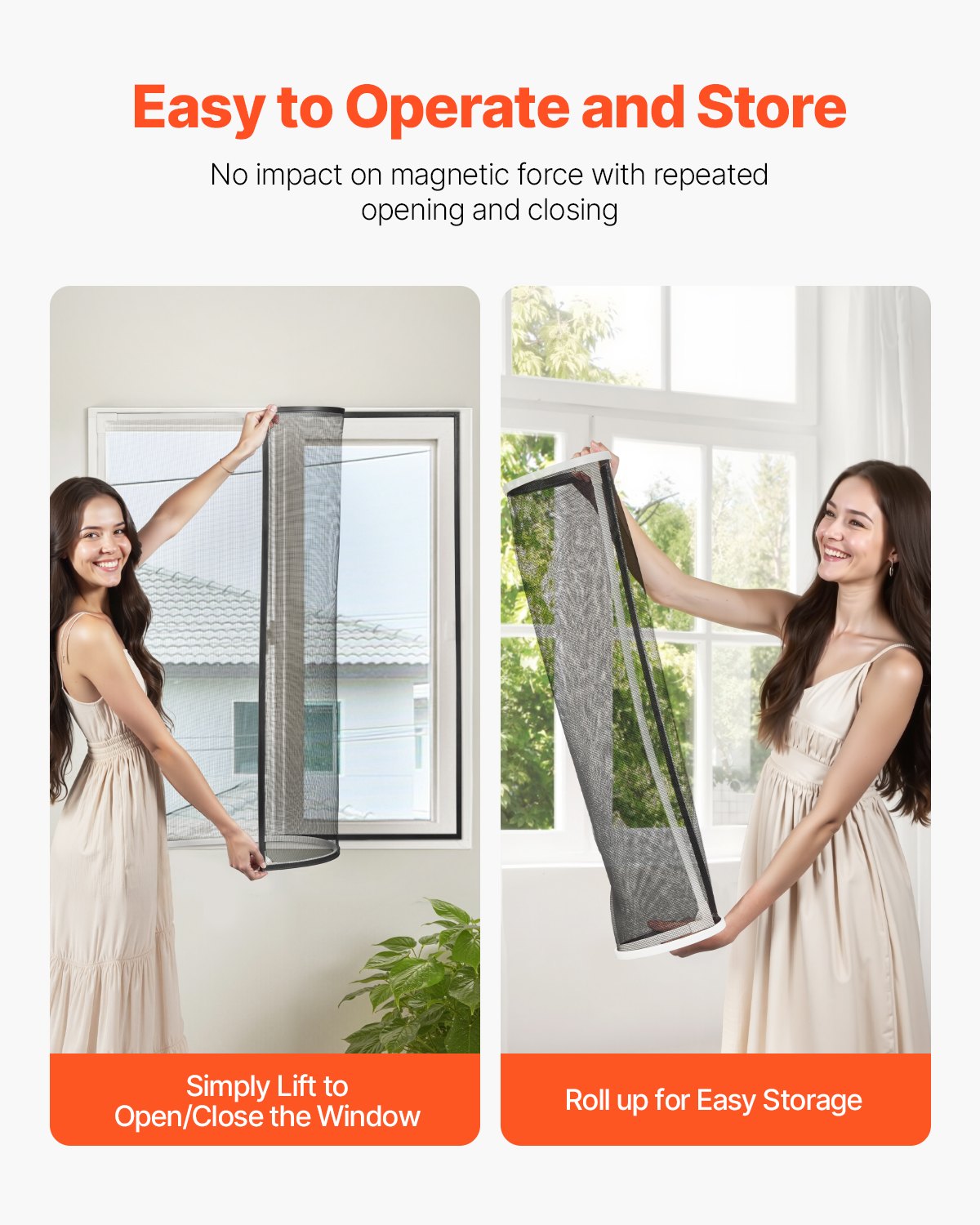 VEVOR Magnetic Window Screen, 58.27 x 39.17 inch PVC and Fiberglass ...