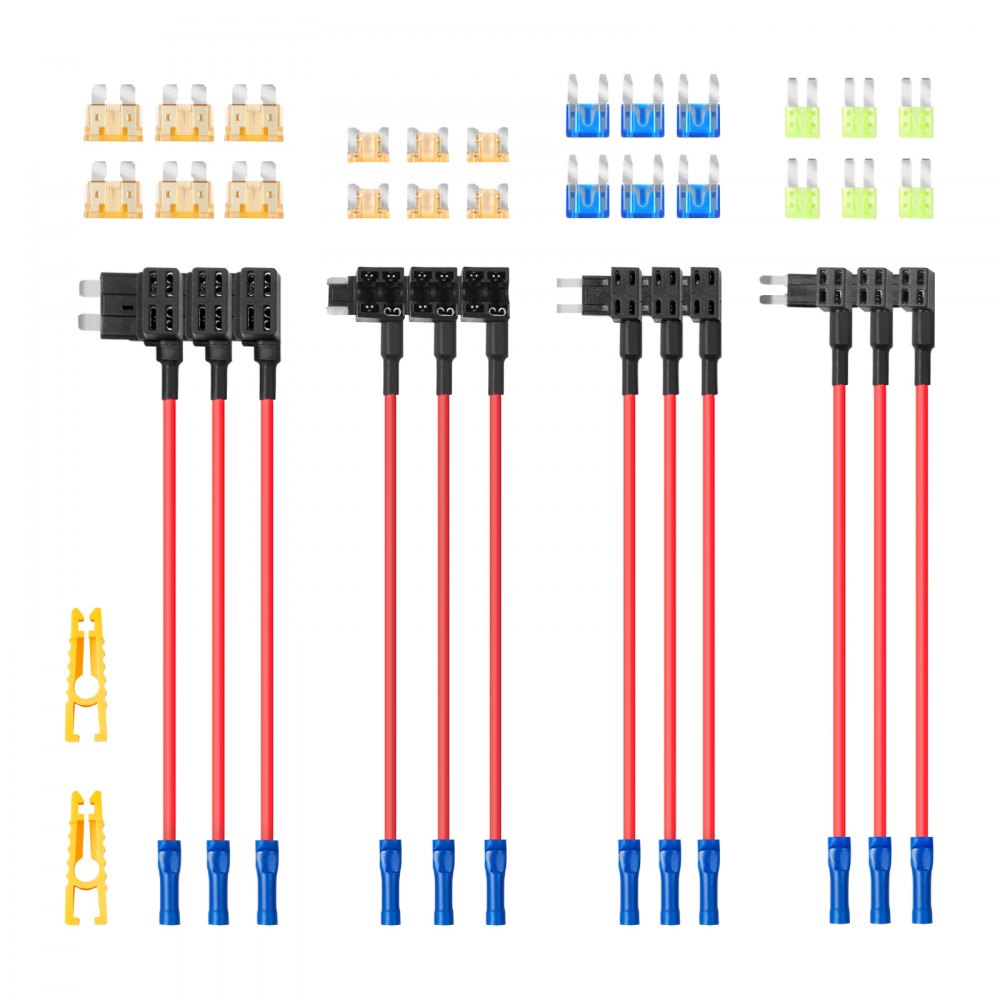 VEVOR Fuse Tap, 24 Packs, 4 Types 12V Car Add-a-Circuit Fuse Tap ...