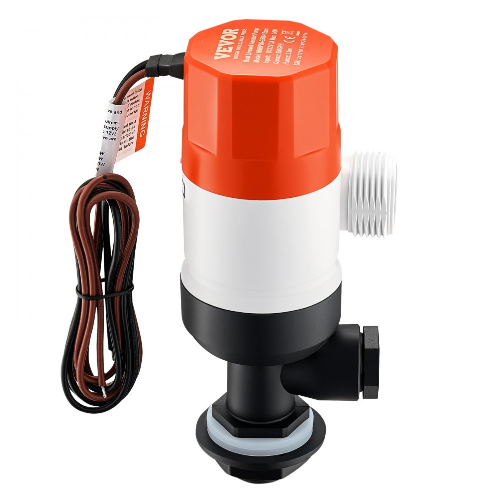 VEVOR Livewell Pump for Boat, 12V 32 L/min(500 GPH) Straight Livewell ...