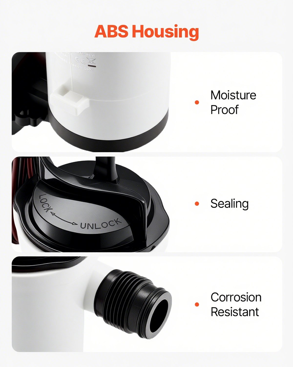 VEVOR Livewell Pump for Boat, 12V 800 GPH Livewell Aerator Pump with ...