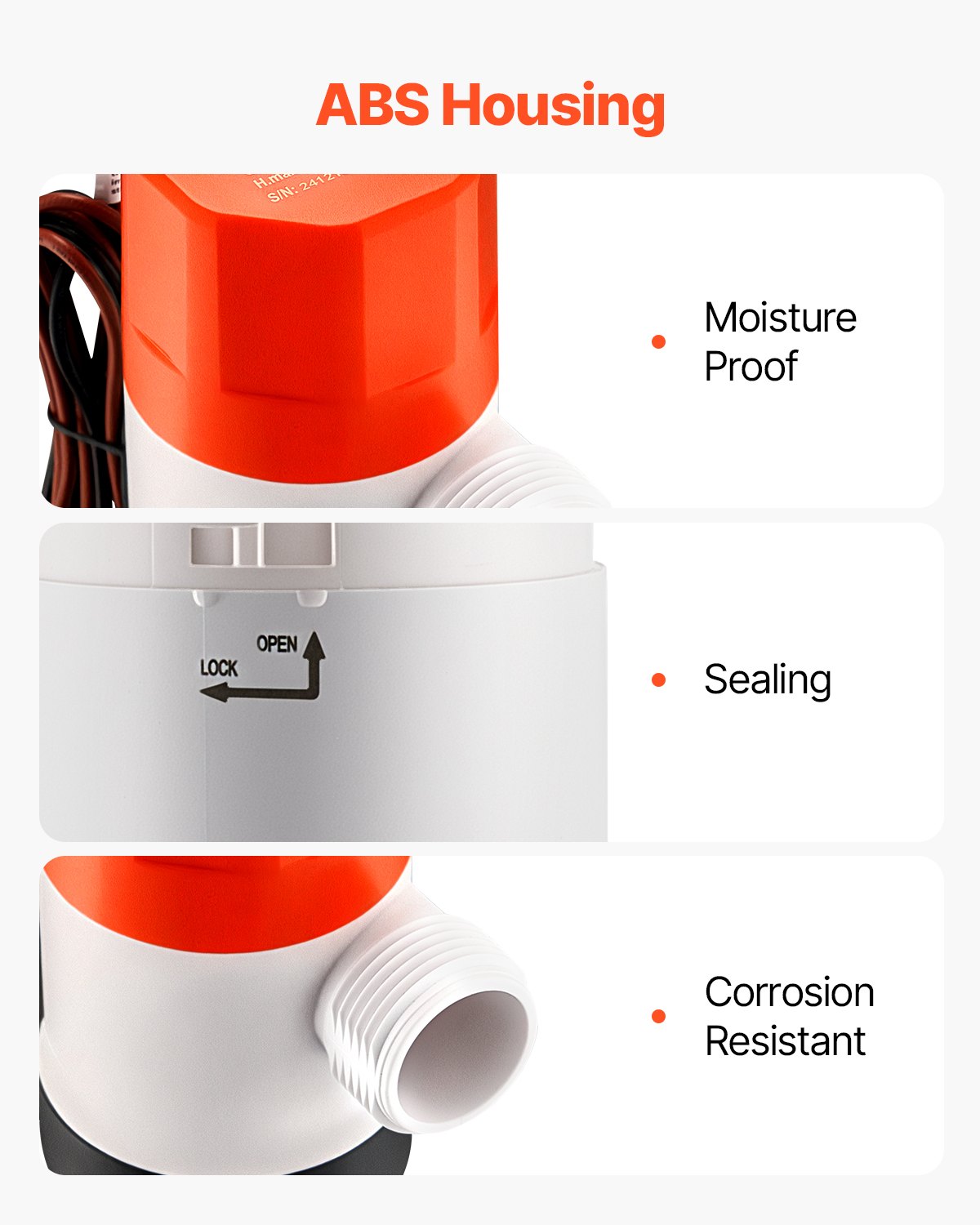 Livewell Pump for Boat 12V 800 GPH Livewell Aerator Pump Straight 2 ...