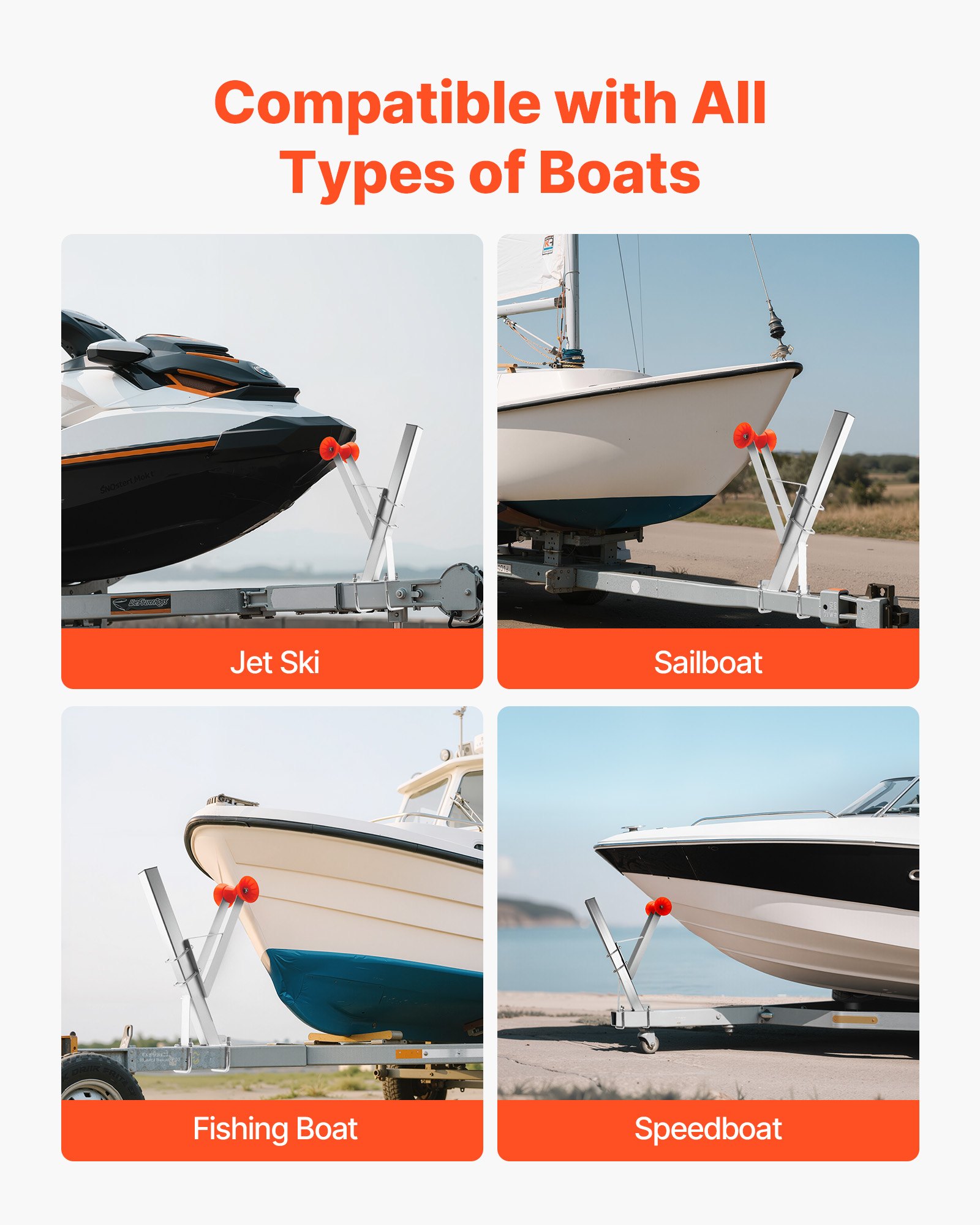 VEVOR Boat Trailer Winch Stand, 2 to 3-inch Winch Posts, Boat Trailer ...