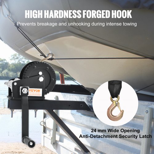 VEVOR Hand Winch, 2000 lbs Pulling Capacity, Boat Trailer Winch Heavy ...
