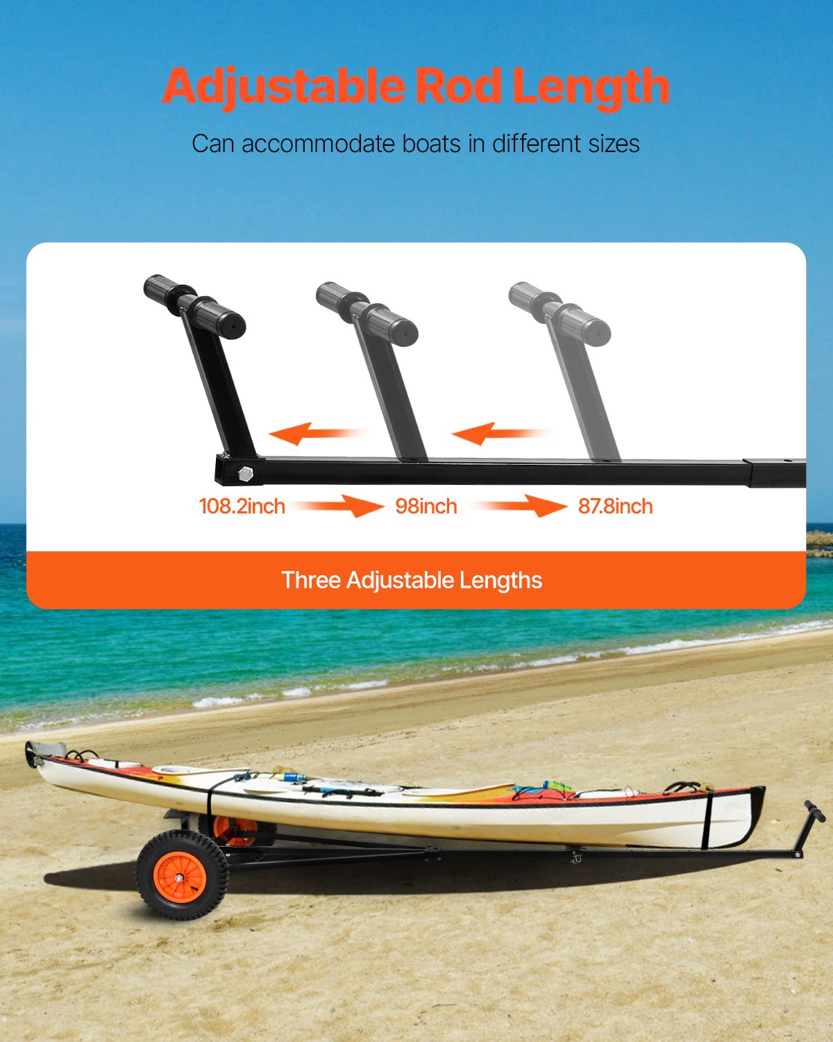 VEVOR Boat Trailer Dolly, 420lbs Load Capacity, Carbon Steel Trailer ...