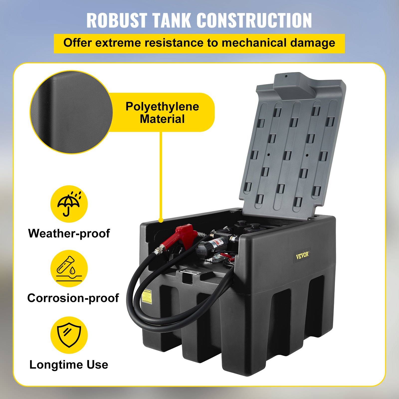 VEVOR Portable Diesel Tank, 58 Gallon Capacity, Diesel Fuel Tank with ...