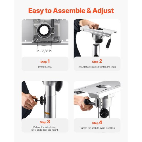 VEVOR Boat Seat Pedestal 13.39-19.2 Inches Height Adjustable Boat Seat ...