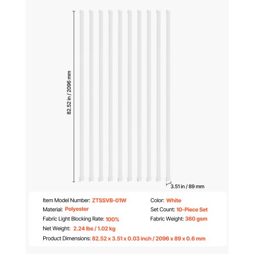 Vertical Blind Replacement Slats 10 Pcs Blind Slats Adjustable Smooth ...