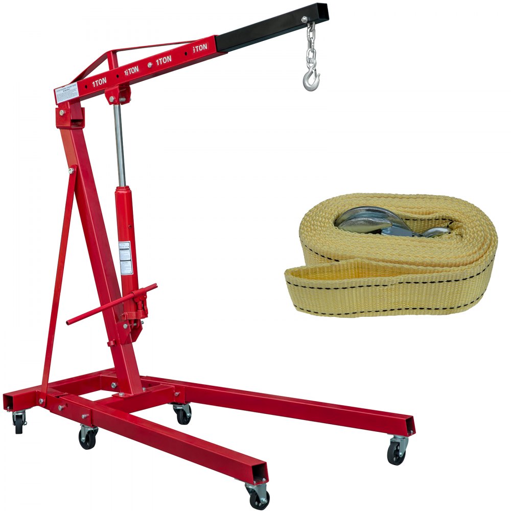 VEVOR Folding Engine Crane, 2200lbs Lifting Capacity Shop Crane, 1-Ton ...