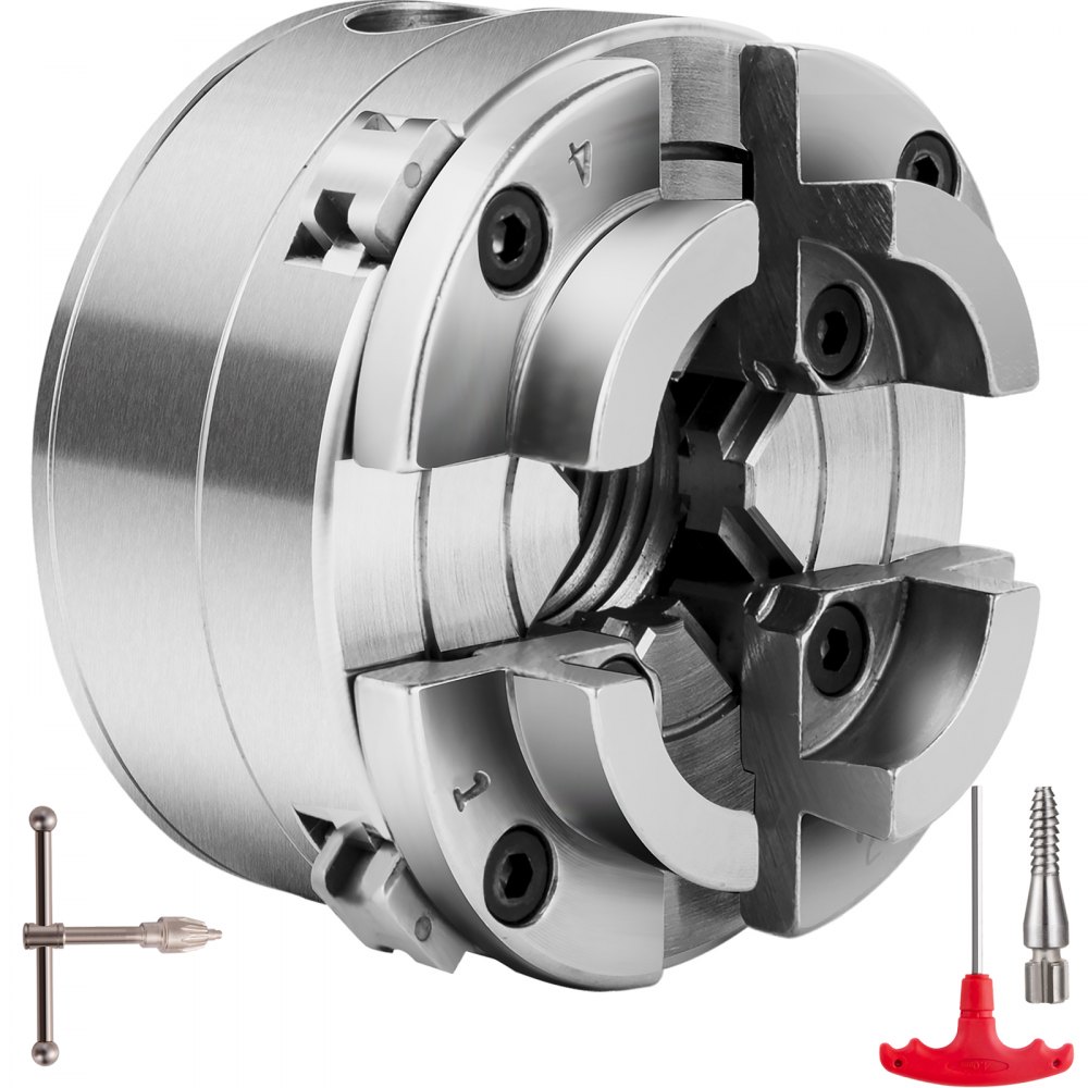VEVOR 2.75 Inch Wood Lathe Chuck 4 Jaw Precision Self Centering Keyed Lathe Chuck Set 1 Inch x 8TPI Thread Mini Lathe Chuck Woodturning Chuck Jaws Wood Lathe Accessories for Bowls Vases VEVOR US