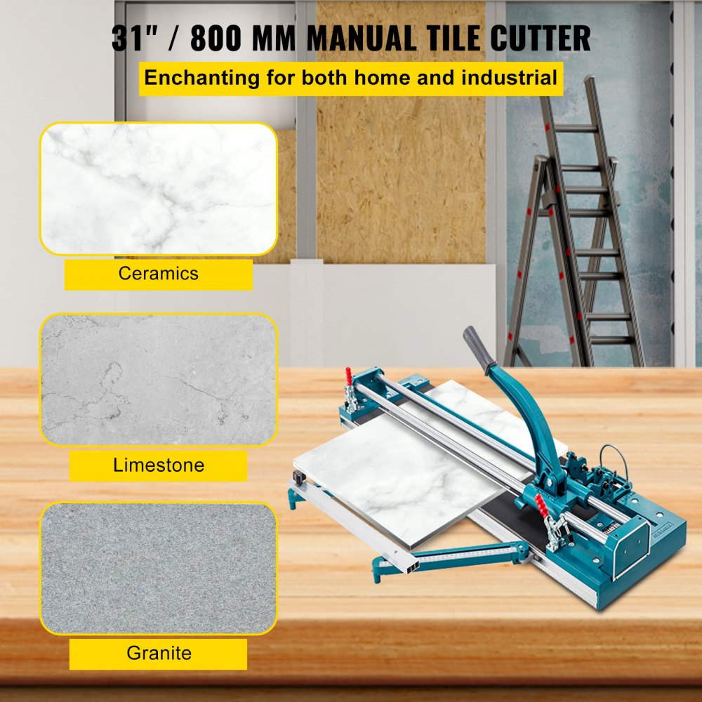 VEVOR 31.5 Inch Tile Cutter Double Rail Manual Tile Cutter 3/5 in Cap w ...