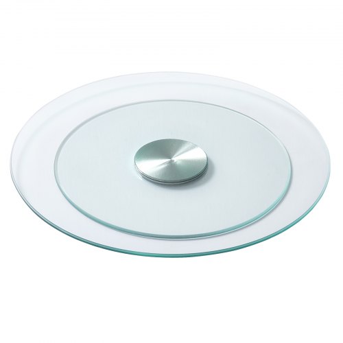 VEVOR 20 in Glass Lazy Susan Turntable, 360° Rotation Round Clear ...