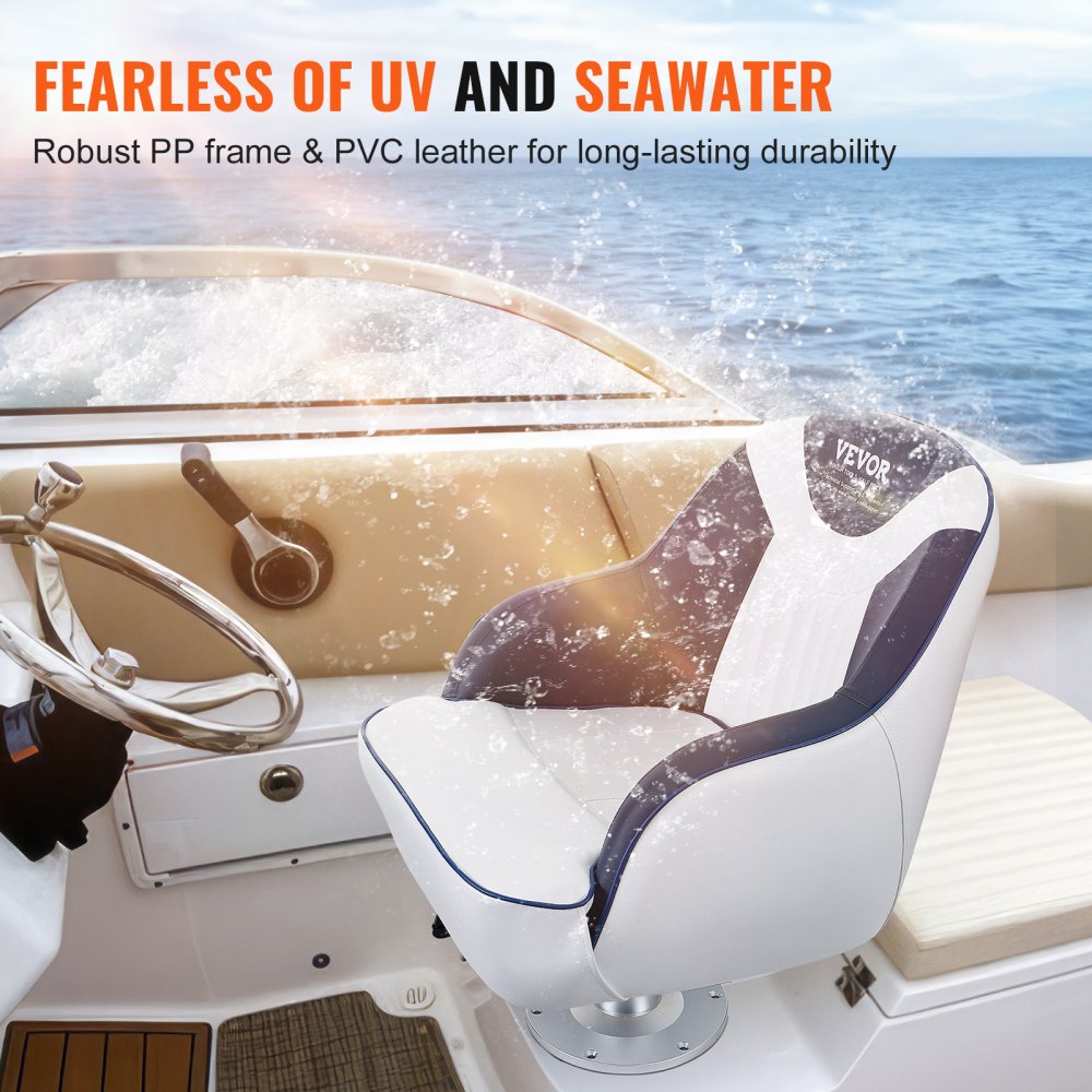 VEVOR Captain Bucket Seat, Pontoon Boat Seat with Thickened Sponge ...