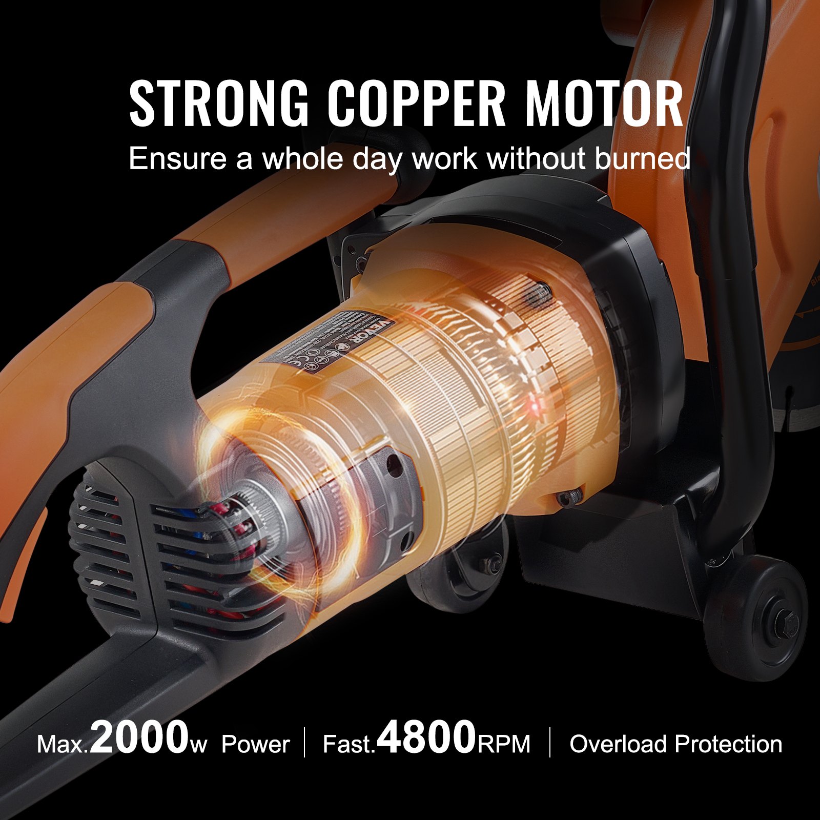 VEVOR Electric Concrete Saw, 9 in, 2000 W 15 A Motor Circular Saw ...