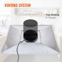 VEVOR Wall Mount Range Hood, Ductless Chimney-Style Kitchen Stove Vent ...