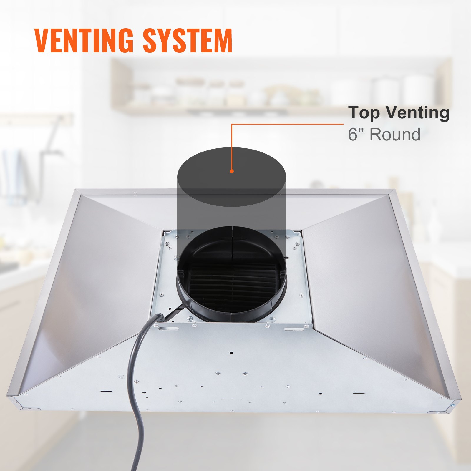 VEVOR Wall Mount Range Hood, Ductless Chimney-Style Kitchen Stove Vent ...