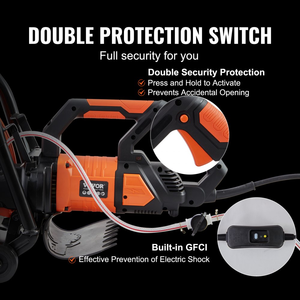 VEVOR Electric Concrete Saw, 16 in, 3200 W 15 A Motor Circular Saw ...