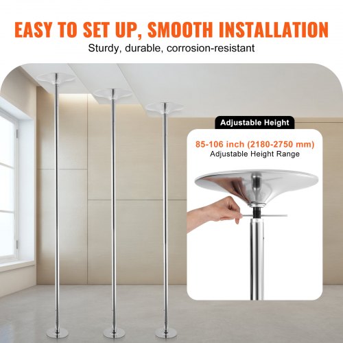 VEVOR Professional Dancing Pole, Spinning Static Dancing Pole Kit ...