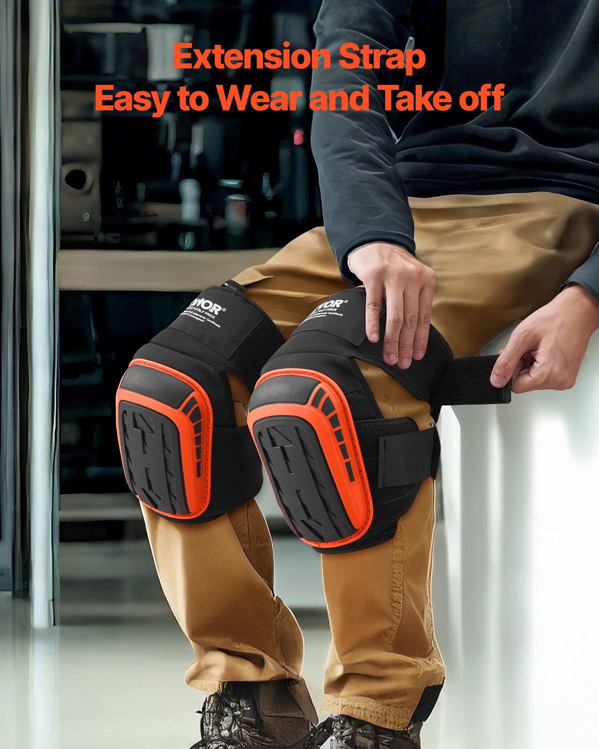 VEVOR Knee Pads for Work, Extended Heavy Duty Construction Knee Pads ...